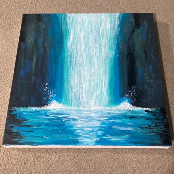 Handmade | Art | Waterfall Acrylic Painting | Poshmark